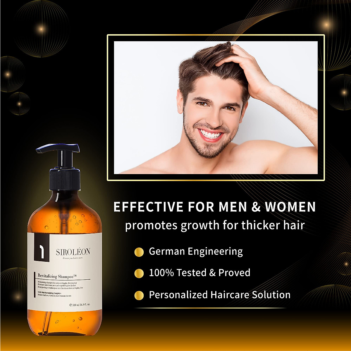 SIROLÉON Biotin Shampoo and Conditioner Set for Thinning Hair and Hair Loss, Hair Thickening Formula with Saw Palmetto Extract & Natural Smelling, For Men and Women, Silicon Free, 16.9 fl oz