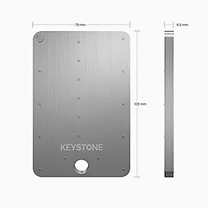 KEYSTONE Crypto Seed Storage, Cryptosteel Capsule Metal Wallet, Cold Storage Backup, 24 Words Bitcoin Key Phrase Storage, Steel Plate, Compatible with Ledger, Trezor, KeepKey (Keystone Tablet Plus)