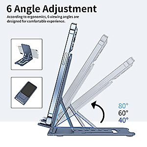 Cell Phone Stand, Adjustable Phone Stand for Desk,Phone Dock,Holder,Aluminum Desktop Stand,Travel Holder,Accessories DeskCompatible for iPhone 14 13 12 11 Pro Max X Xr Samsung S22 S21 A53 Space Grey