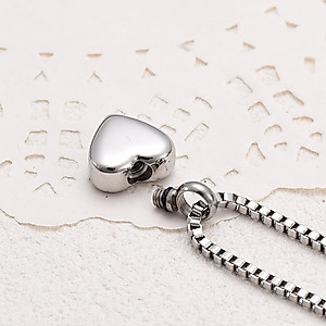 XSMZB Custom Engraved Heart Cremation Jewelry for Ashes Stainless Steel Pendant Locket Keepsake Memorial Urn Necklace (Grandpa)