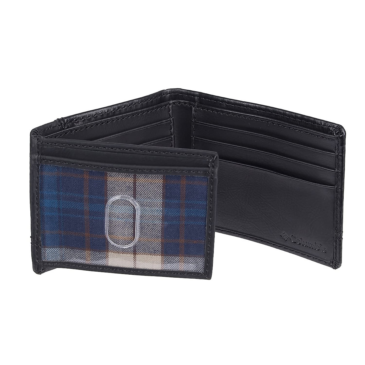 Columbia Men's Leather Traveler Wallet, Black, One Size