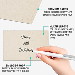 321Done Blank Rustic 4x6 Cards (Set of 50) - Thick, Heavy Cardstock - Make Invites, Greeting, Note, Thank You Cards - Plain Kraft for Writing, Stamping, Printing, Art - No Envelopes - Made in USA