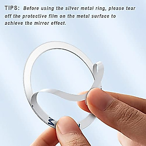 IOUALEY 8 Pack Universal Metal Rings Sticker Compatible for Magsafe Magnetic Wireless Charger iPhone 13 12 Pro Mini Max Samsung Galaxy, Ultra-Thin Car Charger Conversion Accessories, 2 Colors