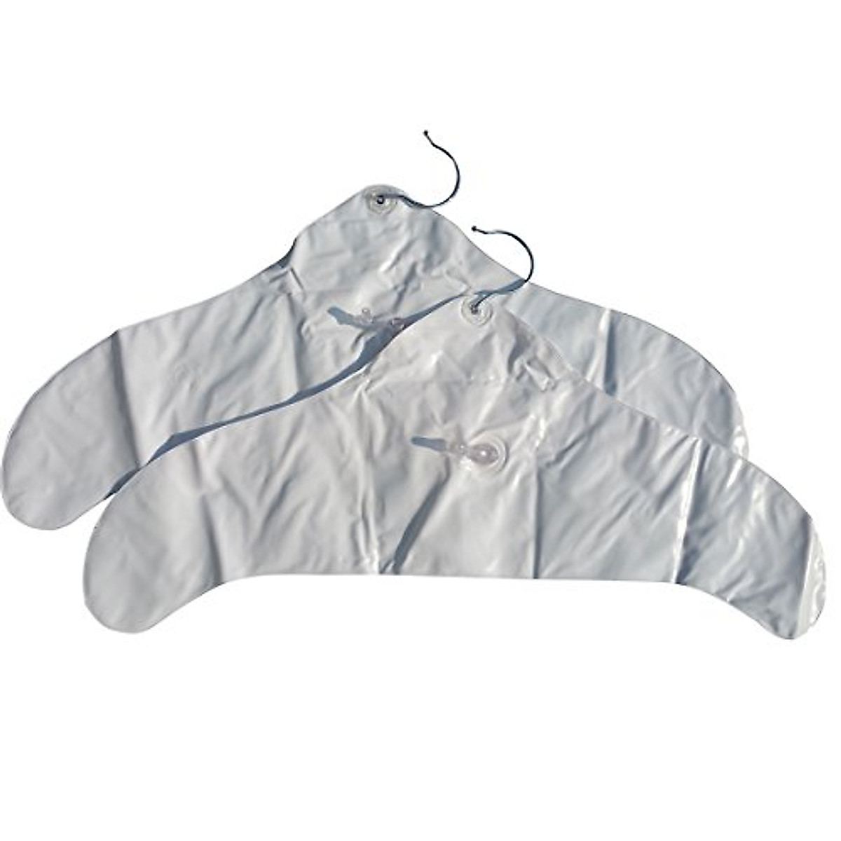 Coralpearl Inflatable Hanger Travel X 4, White Round Shoulder, Portable Folding Clothes Drying Rack in Metal Hook,Space Saving Coat Storage Set Non Slip Foldable for Home Car Camping Indoor Outdoor