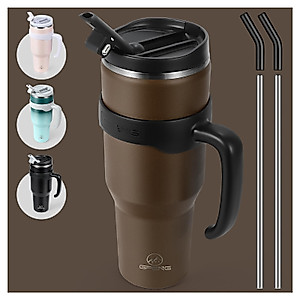 Gpeng 30 oz Stainless Steel Tumbler with Detachable Handle - Leakproof and Insulated Water Bottle, Versatile for Hot or Cold Drinks