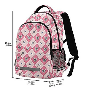 JHKKU Butterfly Plaid Stripes Backpack for Girls Boys School Bags Teen Personalized Bookbag, Lightweight Laptop Bag Travel Backpacks