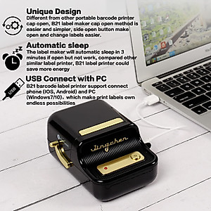 NIIMBOT Label Maker Sticker Machine D110 Thermal Label Printer Inkless Portable Bluetooth Label Sticker Maker, Mini Bulk Printer for Business Home Office Compatible iOS Android USB Rechargeable-White