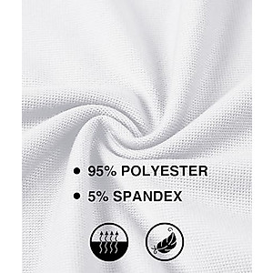 ZITY Mens Golf Shirt Short Sleeve Sport Moisture Wicking Performance Print Golf Polo Shirts for Men Collared Casual T-Shirt White Black X-Large