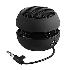 Qinlorgo Mini Speaker, Retractable Speaker with USB Charging Cable, 3.5mm Audio Interface Portable Speaker for MP3, MP4, MP5, Mobile Phones, Computers(Black, 12)