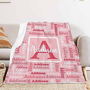 Dr.TOUGH Personalized Blankets for Kids Adults Personalized Name Blankets Personalized Kids Personalized Baby Blanket Personalized Gifts for Chrismas Birthday