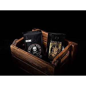 Death Wish Coffee Co. Dark Roast Grounds 16 Oz & Valhalla Java Dark Ground Coffee 12 Oz- Extra Kick of Caffeine in 1 Powerful Bundle - Hardcore Coffee from Arabica & Robusta Beans for Tough Days
