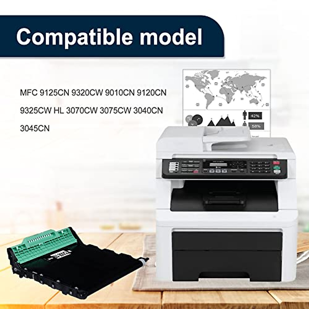 HINK 1-Pack Black BU-200CL Belt Unit Compatible Replacement for Brother MFC 9125CN 9320CW 9010CN 9120CN 9325CW HL 3070CW 3075CW 3040CN 3045CN Printer,Sold by HeliumInk.