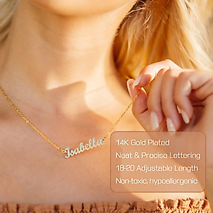 Ldurian Custom Name Necklace | Grace Name Pendant Necklace Gifts | Birthday Jewelry Gift for Women