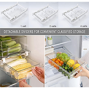 SDFNBRA Refrigerator Organizer Bins, Fridge Drawer Organizer, Clear Plastic Container Drawer for Fridge, Home Essentials Organization and Storage Box for Kitchen Cabinet Pantry