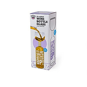 BigMouth Inc Original Wine Bottle Giant Glass -"It's not good to keep things bottled up!", Holds Full Bottle of 750ml Wine, Funny Gag Gift