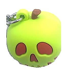 Disney Evil Quenn Iconic Poison Apple Rubber Ball Keychain. Official Snow White Keyring - 3/4" Round