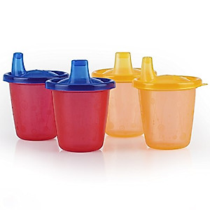 Nuby 4-Pack Wash or Toss Cups with Spout, Colors May Vary