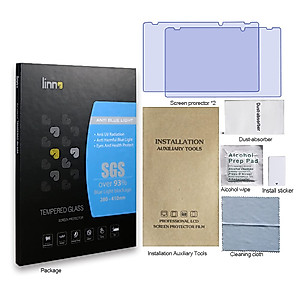 Nintendo Switch Screen Protector, LINNO Eyes Care Anti UV,Anti blue light tempered glass Protection film for Nintendo 2017 Profession For game Super HD Anti Fingerprint, scratch resistance(2-PACK)