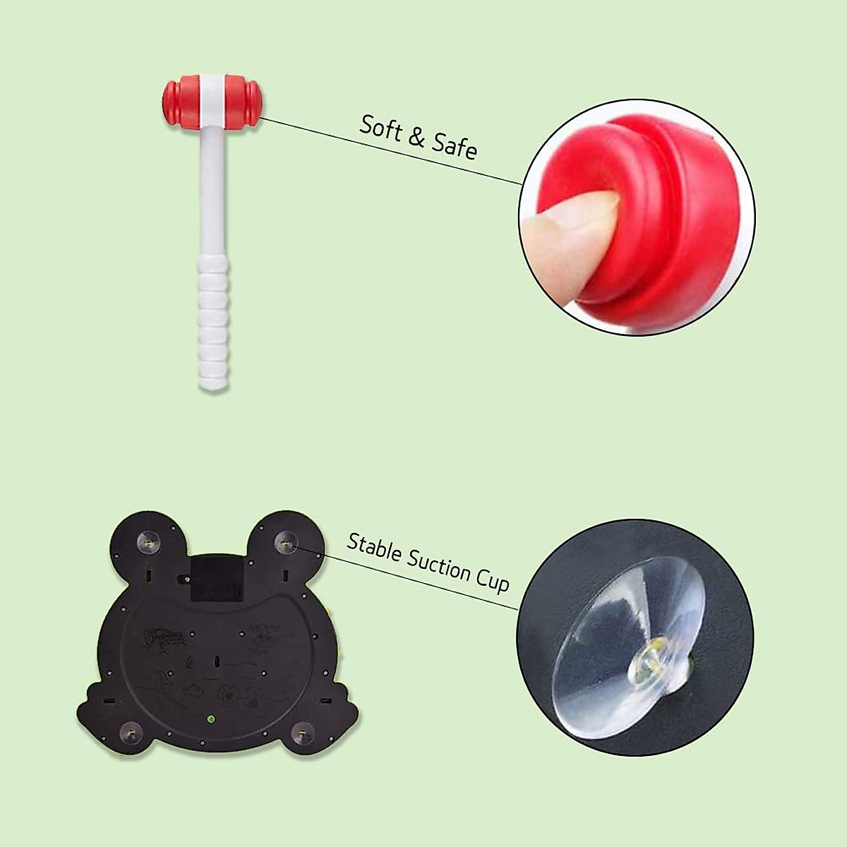 Boxgear Whack a Frog Game Pounding Toy for Kids with 2 Small Toy Hammers - Educational Toy for Toddler Game - Preschool Learning Toy for 3-Year-Old Boys/Girls and Up