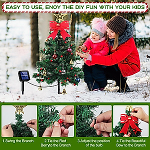 80LED Solar Christmas Tree Lights Outdoor Decorations, 2PCS Waterproof Lights Yard Decorative Xmas Tree Solar Christmas Yard Stake Outdoor Christmas Pathway Lights for Christmas Pathway Yard (Green)