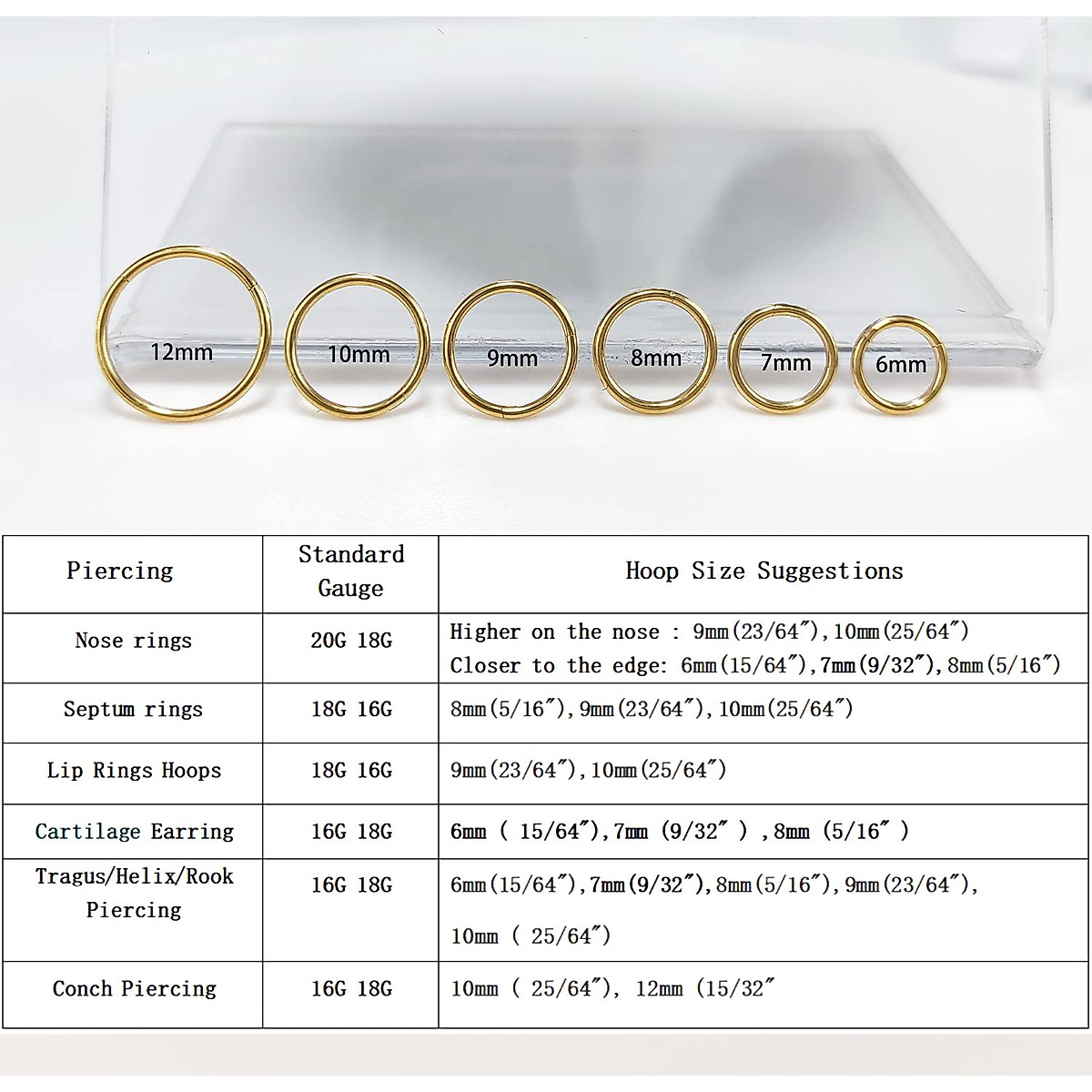 MeiziQL 3Pcs 20G Hinged Clicker Nose Ring Hoop, Stainless Steel, no gemstone