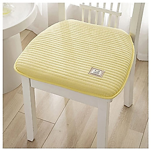 GHJL Kitchen Chair Cushions with Ties, Set of 2 Seat Pads for Dining Chairs,U-Shaped Comfortable Indoor Outdoor Seat Pad Cushion (Color : Yellow, Size : 40 * 43cm)