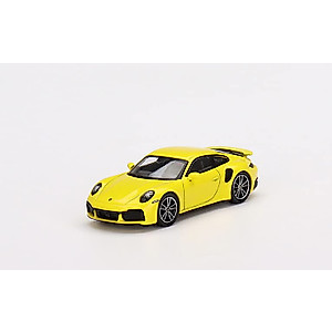 True Scale Miniatures Model Car Compatible with Porsche 911 Turbo S (Racing Yellow) 1/64 Diecast Model Car MGT00497