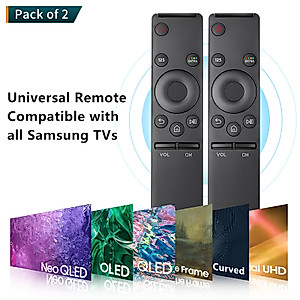 Universal Replacement for Samsung-TV-Remote Control,Compatible with All Samsung Smart Frame Curved QLED TVs 【Pack of 2】