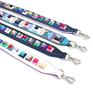 Cowhide Leather Flower Replacement Interchangeable Shoulder Strap with Swivel Hook for Handbags Purse Bags (05)