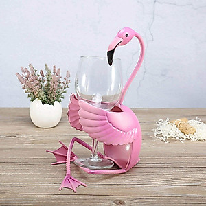 Too-arts Flamingo Wine Holder Wine Shelf Metal Sculpture Home Crafts Decoration