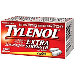 Tylenol Acetaminophen, Extra Strength, 500 mg, Caplets, 24 caplets