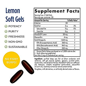 Nordic Naturals Omega Vision, Lemon - 60 Soft Gels - with Zeaxanthin and FloraGLO Lutein, for Healthy Eyes and Vision - 30 Servings