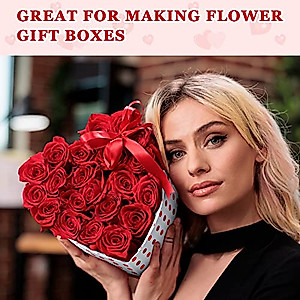 3 Pcs Valentine's Day Heart Shaped Boxes with Transparent Window Lid Dot Heart Flower Boxes Heart Box Floral Gift Box Goody Box Party Favors for Packaging Flowers Arrangement Strawberries, 3 Sizes