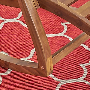 Afuera Living Outdoor Acacia Wood Rocking Chair with Footrest Teak