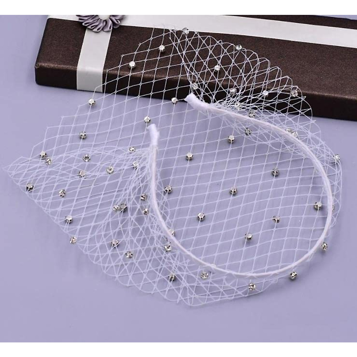 Passat Russian Tulle Birdcage Veil Hair Clip Blusher Wedding Veil Birdcage Veil Headband With Rhinestones Bridal Veil Gift Pins Ivory