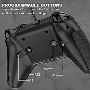 GCHT GAMING SP1048 Wired PC Gaming Controller with Paddles/Hall Joysticks/Hall Triggers/RGB Lighting, Work for Windows PC, Android, Steam and Switch (Black)