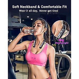 Gardway Portable Bluetooth Speakers, Neckband Bluetooth Speakers with Built-in TF Card,Wearable Wireless Speaker CVC 8.0 Noise Cancelling 3D Sound Personal Sport Speaker with Mic (Black 2023)