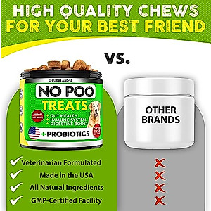 No Poo Chews - Coprophagia Stool Eating Deterrent for Dogs - Made in USA - Stop Eating Poop for Dogs - Prevent Dog from Eating Poop - Probiotics & Enzymes - Forbid for Dogs Chew
