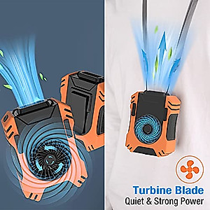 FANCYWING 2023 4in1 Portable Mini Waist Clip Fan, Personal Necklace Cooling Fan with Flashlight Function for Outdoor Working, Hiking, Camping, Fishing- Rechargeable, 3 Speed, Strong Airflow