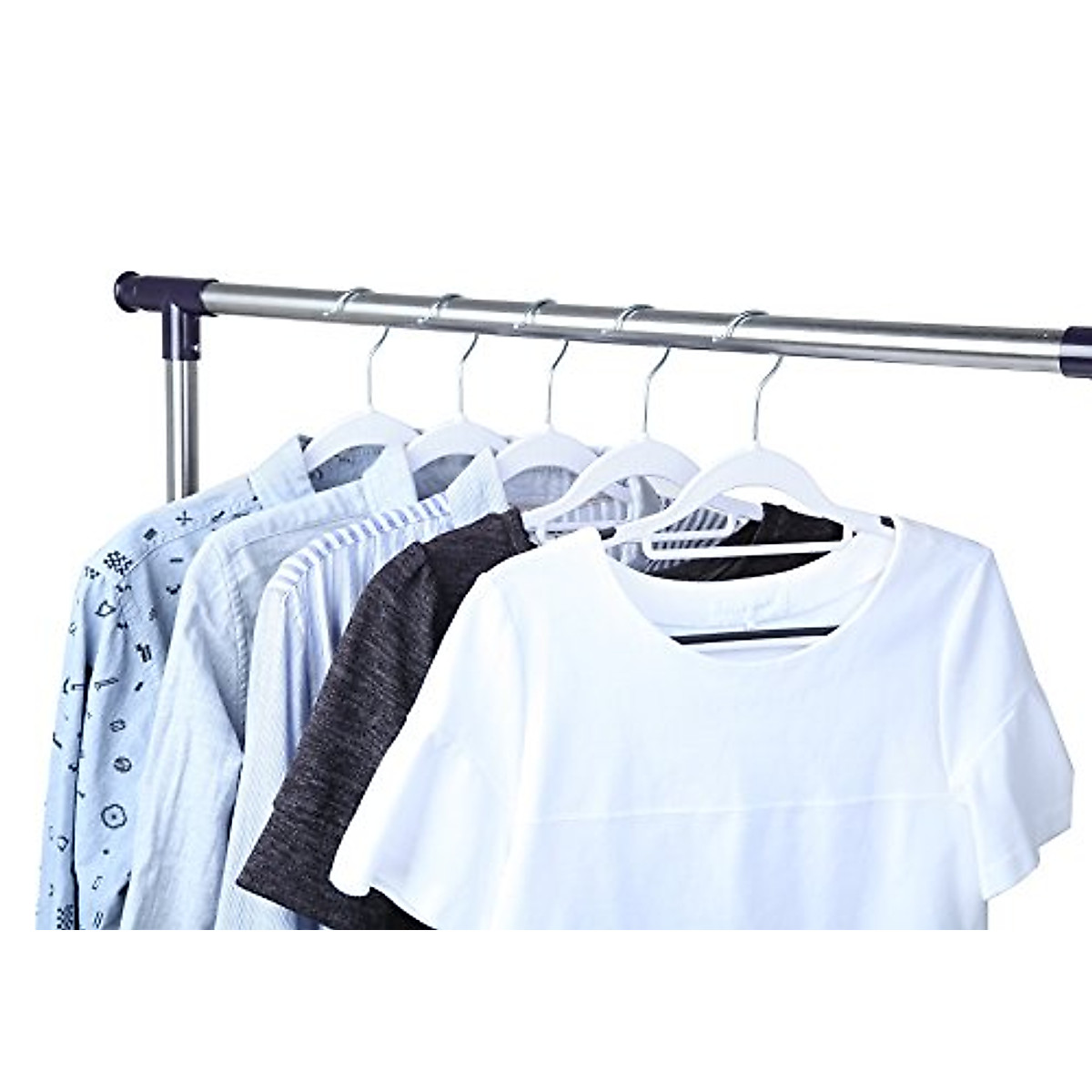 Finnhomy Bar Design Heavy Duty 50 Pack Plastic Hangers, Durable Clothes Hangers with Non-Slip Pads, Great for Shirts, Pants, Scarves, Strong Enough for Coat, White