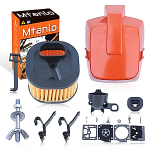 Mtanlo Top Air Filter Cover Carb Holder Intake Adpator For Husqvarna 362 365 371 372XP, Air Filter Cover, Air Filter Assembly, Adaptor, Throttler Rod, Clip, Carb Kit