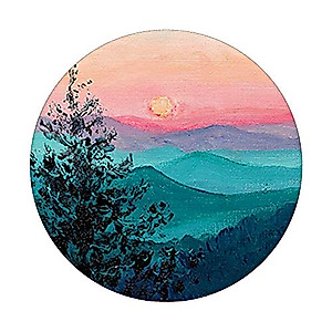 Cool Mountains Watercolor Painting Design Outdoor Lovers PopSockets Swappable PopGrip