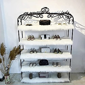 Soft Faux Sheepskin Rug, 1 x 4 Feet Rectangle Modern Area Rugs Washable No-Slip Cozy Carpet Mat for Bedroom Living Room, White