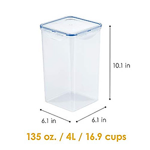 LocknLock Easy Essentials Food lids/Pantry Storage/Airtight containers, BPA Free, Square-16.9 Cup-for Chips, Clear
