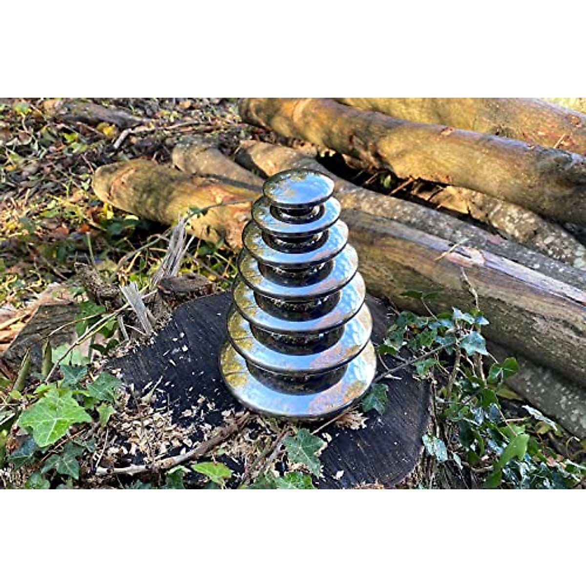 TickiT Sensory Reflective Silver Buttons - Set of 7 - Mirrored Discs for Babies and Toddlers Aged 0+ – Stainless-Steel, Sensory Stacking Pebbles - Stunning Nursery Decor