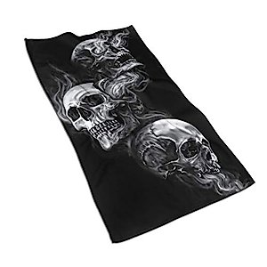 LASWEGA Smoke Skull Luxury Hand Towels,Ultra Soft & Highly Absorbent Premium Microfiber Bath Towel for Hand,Gym,Beauty,Hair,Spa,and Home Hair Care,27.5 * 15.7in
