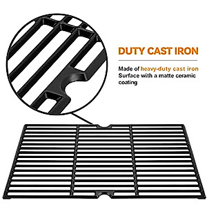 GGC 19 1/4 Inch Grill Grate Replacement for Charmglow BBQ Grillware Nexgrill Weber Jenn-Air Others, 2 PCS Porcelain Coated Cast Iron Cooking Grid (12 3/8" x 19 1/4" for Each)