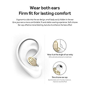 AIYIBEN Mini Bluetooth Earbud Smallest Wireless Invisible Headphone with 4-5 Hour Playtime Headset with Mic for iPhone & Android (Skin)