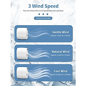 KENSUKA Waist Fan WF1, Mini Under Shirt Fan with Belt Clip, Portable USB Rechargeable Personal Fan with 3-Speed Control, 360° Rotation for Outdoor Work, Sports, Cycling, Hiking, Gardening