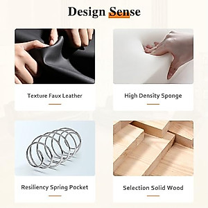 EZLUX Modern 3-Piece Faux Leather Sofa Set Living Room Furniture, with Sturdy Leg Support, Including Three-Seater Couch, Loveseat and Single Chair, Black